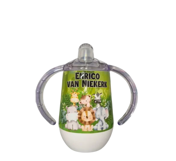 Double wall Stainless Steel baby sippy cup (egg shape white) – Darice & Co.